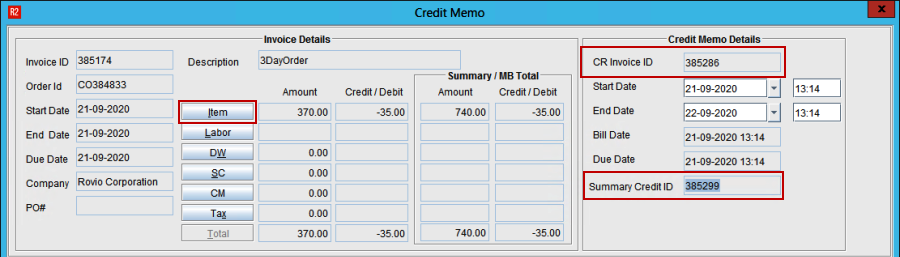 Create 'Summary Credit/Debit Notes' using 'Credit/Debit Note ID' and ...