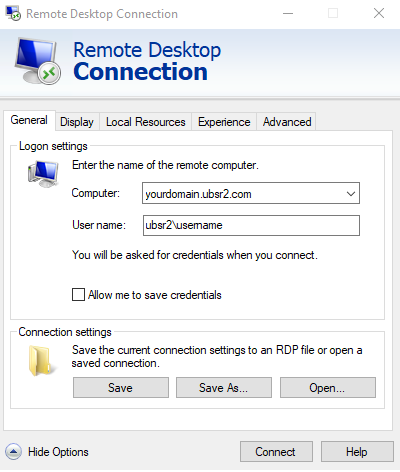 R2 Logging In (RDWEB)