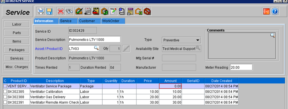 Completing a Service Ticket