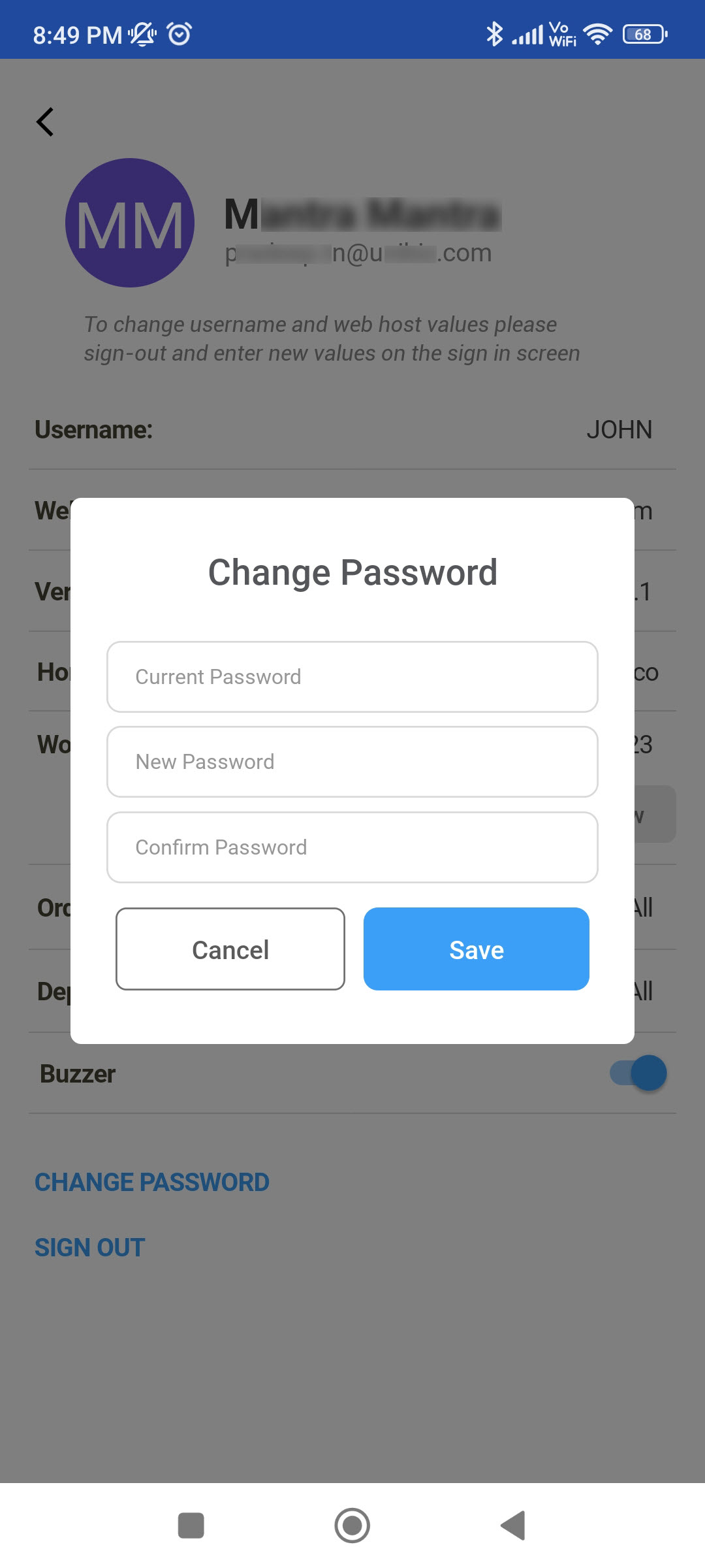 Reset/Change Password