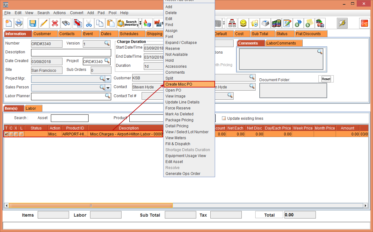 (06.24.01-00) Changing the Quantity on a Misc. Purchase Order linked to an Order